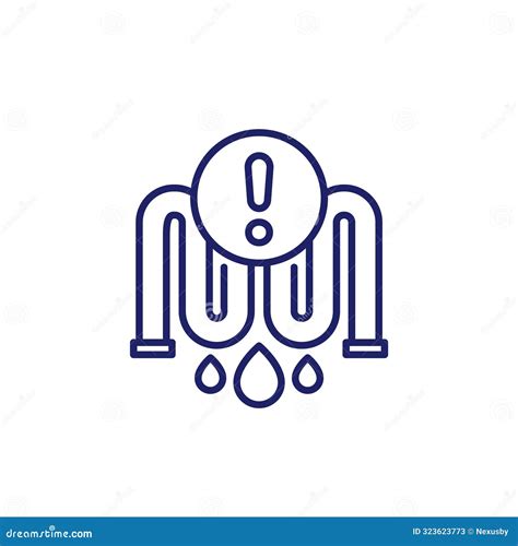 Leaking Pipe Water Leakage Line Icon Cartoon Vector CartoonDealer