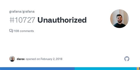 Unauthorized · Issue 10727 · Grafanagrafana · Github