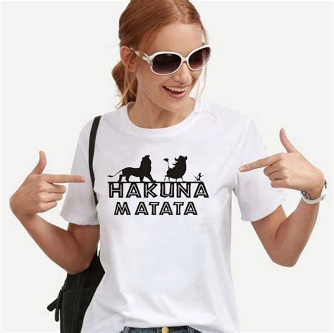 클래식 영화 라이온 킹 패턴 인쇄 T 셔츠 청소년 패션 캐주얼 반소매 O 넥 여성 화이트 T 셔츠 무료 배송티셔츠 Aliexpress