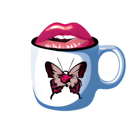 Butterfly On Girls Lips Mug · Creative Fabrica