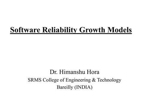 Software Reliability Growth Model Pptx Computer Software And