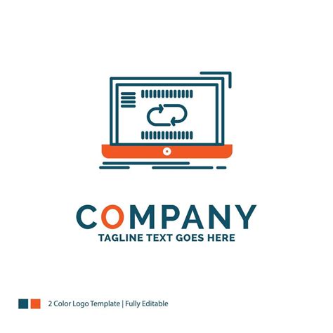 Communication Connection Link Sync Synchronization Logo Design Blue And Orange Brand Name