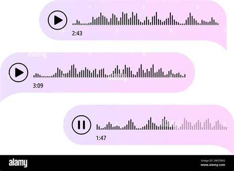 Voice Messages Bubbles With Audio Record Chat Messenger Ui Concept Speech Bubbles Interface
