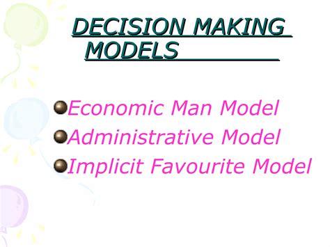 Decision Making Models Ppt