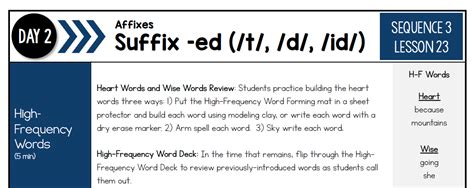 Structured Literacy Sequence 3 Lesson 23 Structured Literacy