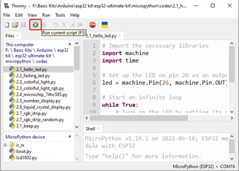 15 Quick Guide On Thonny — Sunfounder Esp32 Starter Kit Documentation