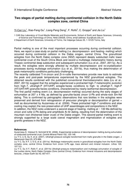 Pdf Two Stages Of Partial Melting During Continental Collision In The North Dabie Complex Zone