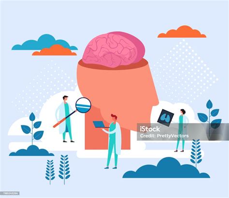 뇌 질환 연구 건강 관리 의학 개념 벡터 플랫 그래픽 디자인 만화 일러스트 개념에 대한 스톡 벡터 아트 및 기타 이미지 개념 개발 건강 검진 Istock