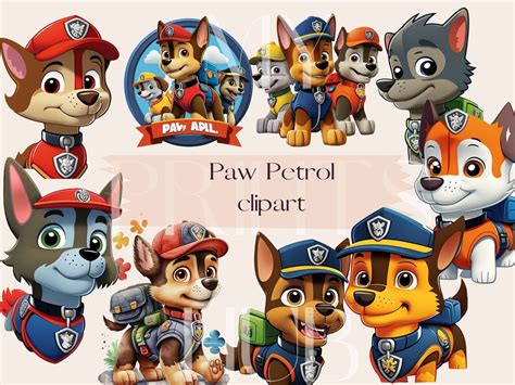 Paw Patrol Clipart Paw Patrol Clip Art Paw Patrol Stickers Etsy Australia
