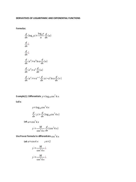 Calculus Logarithmic And Exponential Pdf Logarithm Differential Geometry