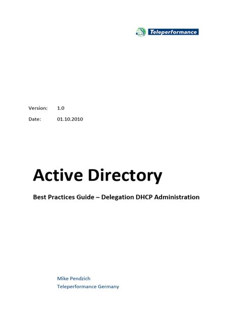 Best Practices Guide Delegation Dhcp Administration 1 0 Pdf