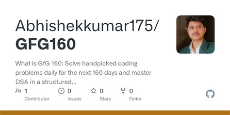 github abhishekkumar175 gfg160 what is gfg 160 solve handpicked