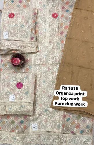 Georgette Printed Organza Print Top Work Pure Dup Work At Rs 1615 In New Delhi