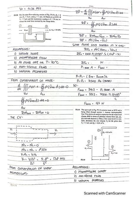 SOLUTION Fluid Mechanics Problems And Solutions Studypool