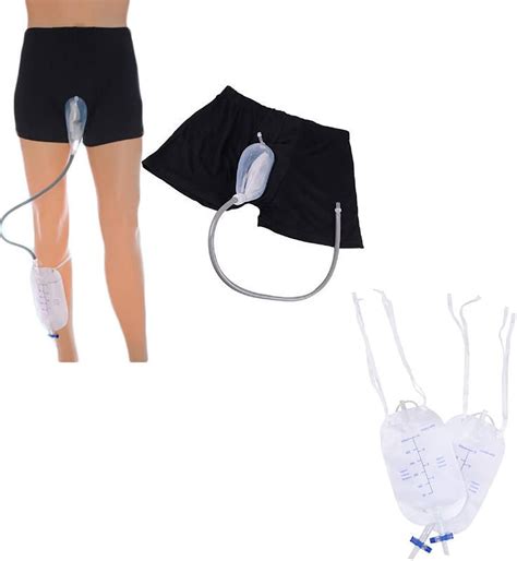 Portable Collection Urinal Bag Mens Wearable Incontinence Pants Prevent Embarrassing Silicone