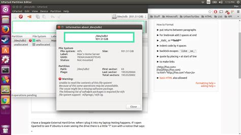 Gparted Ubuntu Will Not Read External Hard Drive Ask Ubuntu