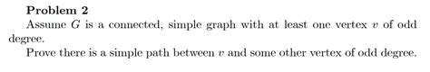 Solved Problem Assume G Is A Connected Simple Graph With Chegg