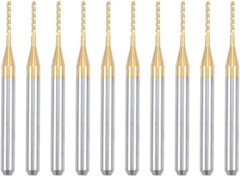 Uxcell 10pcs 1mm Titanium Coat Carbide End Mill Engraving