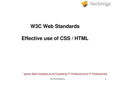 ppt w3c web standards effective use of css html powerpoint presentation id 1684335