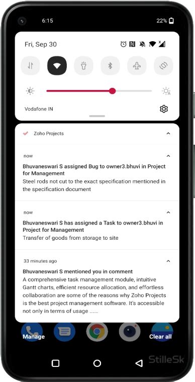 Enhanced Notifications In The Latest Version Of The Zoho Projects Android Mobile App