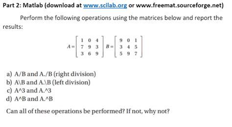 Solved Part 2 Matlab Or