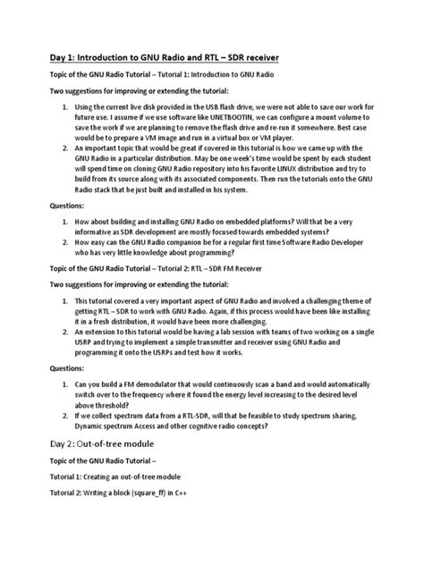 Gnuradio Tutorials Report Pdf Radio Python Programming Language