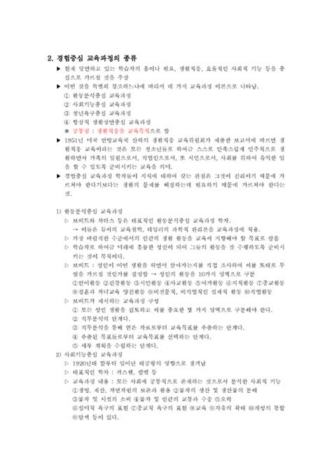 교육과정 이론의 변천 인문교육