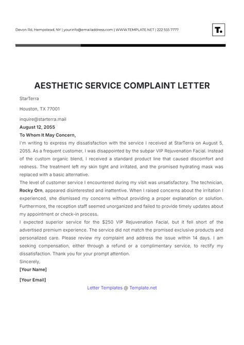 Free Simple Complaint Letter To School Template To Edit Online