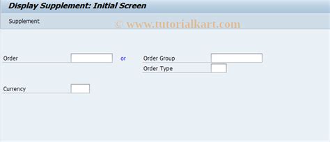 KO SAP Tcode Display Order Supplement KO SAP Tcode Display Order Supplement