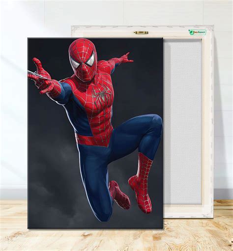 Картина на холсте для интерьера Человек Паук Spider Man Marvel