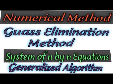 Tauqeer Rao On Linkedin Gauss Elimination Method Generalized