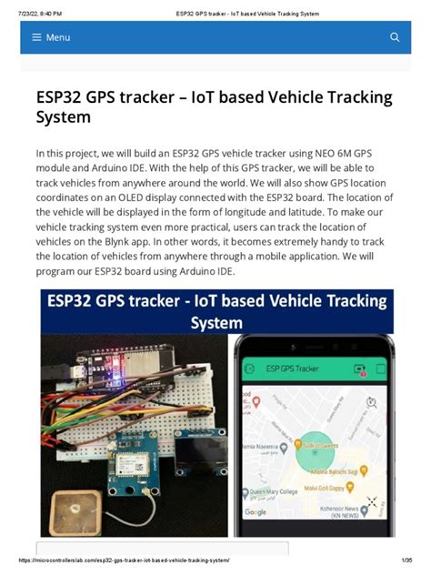 Esp32 Gps Tracker Iot Based Vehicle Tracking System Pdf Global Positioning System