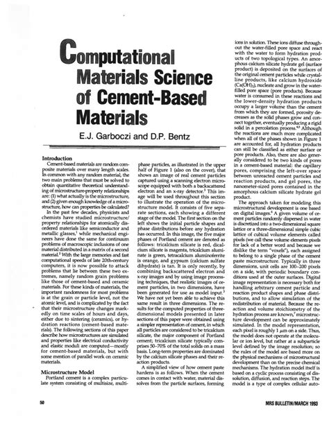 pdf computational materials science of cement based materials