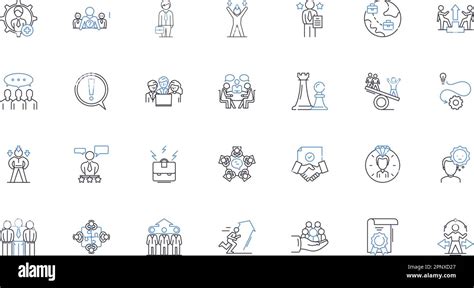 Administrative Management Line Icons Collection Scheduling Communication Documentation