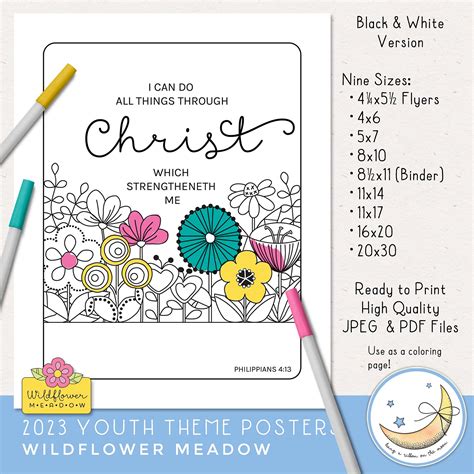 2023 Youth Theme Lds Young Women Posters Color And Black And White