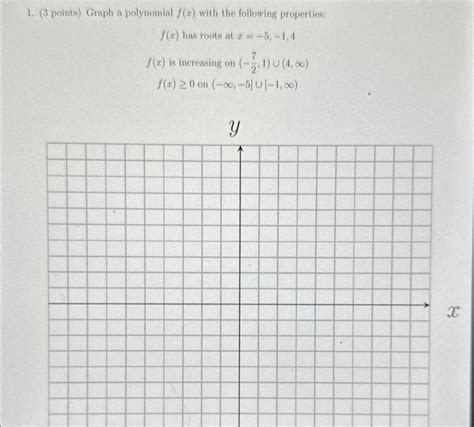 Solved 1 3 Points Graph A Polynomial Fx With The