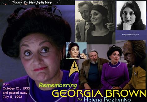 Today 10 21 Remembering Georgia Brown Born October 21 1933 And