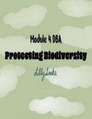 Module 4 DBA Pdf Module 4 DBA Protecting Biodiversity Lilly Soska 4 02 Ecology 4 03