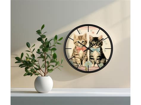 Cute Cats Clock Cat Lover T Cat T Cat Lady T Cat Decor