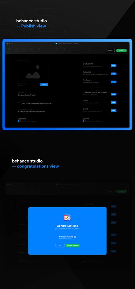 Brand Identity And Uiux Behance Studio Desktop App Concept