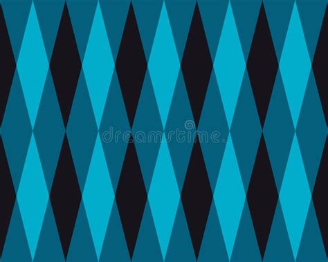 Vector Seamless Geometric Blue Rhombus Triangle Tiling Pattern Abstract Background Stock Vector