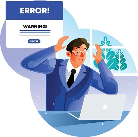 Office Men Feel Stressed Looking Laptop Errors 50269660 Vector Art At