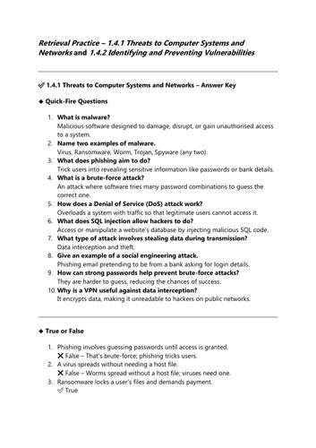 J277 Ocr Gcse Computer Science Systems Network Security Workbook