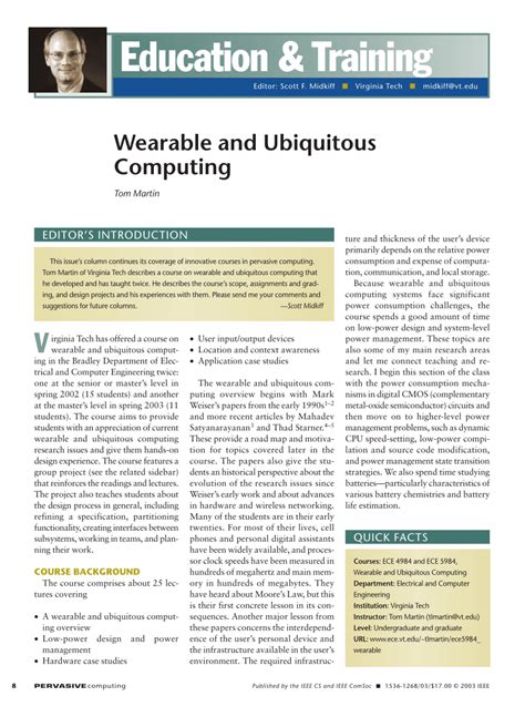 Pdf Wearable And Ubiquitous Computing