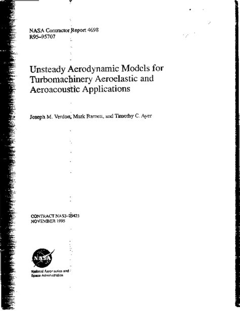 Pdf Unsteady Aerodynamic Models For Turbomachinery Aeroelastic And Aeroacoustic Applications