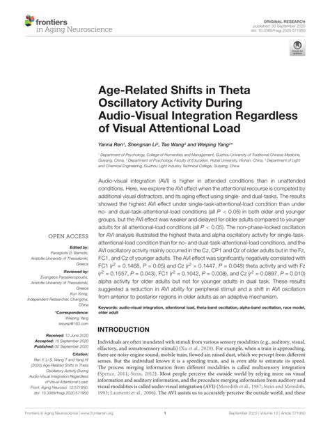 Pdf Age Related Shifts In Theta Oscillatory Activity During Audio