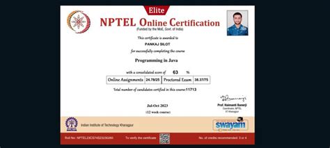 pankaj silot on linkedin exciting news just aced the nptel