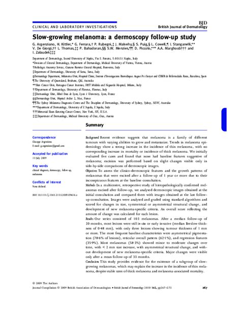Pdf Slow Growing Melanoma A Dermoscopy Follow Up Study