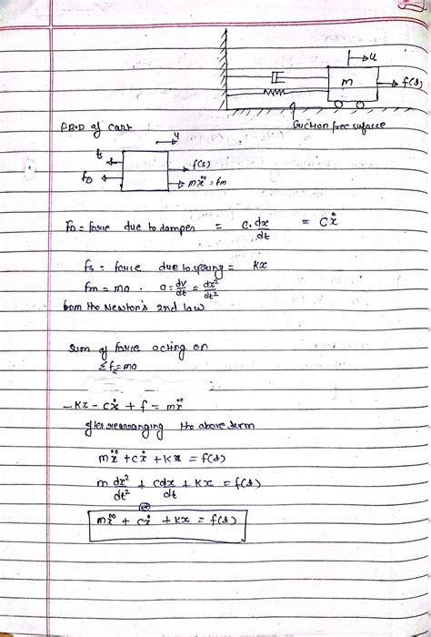 [solved] Us Ing Newtons Second Law Of Motion Derive The Equations Govering Course Hero