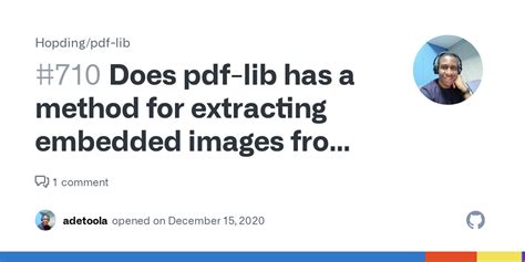 does pdf lib has a method for extracting embedded images from a pdf